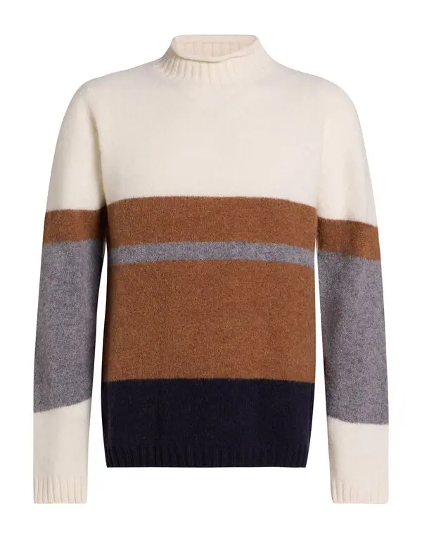 MESSAGERIE Virgin Wool Multicolor Striped Turtleneck