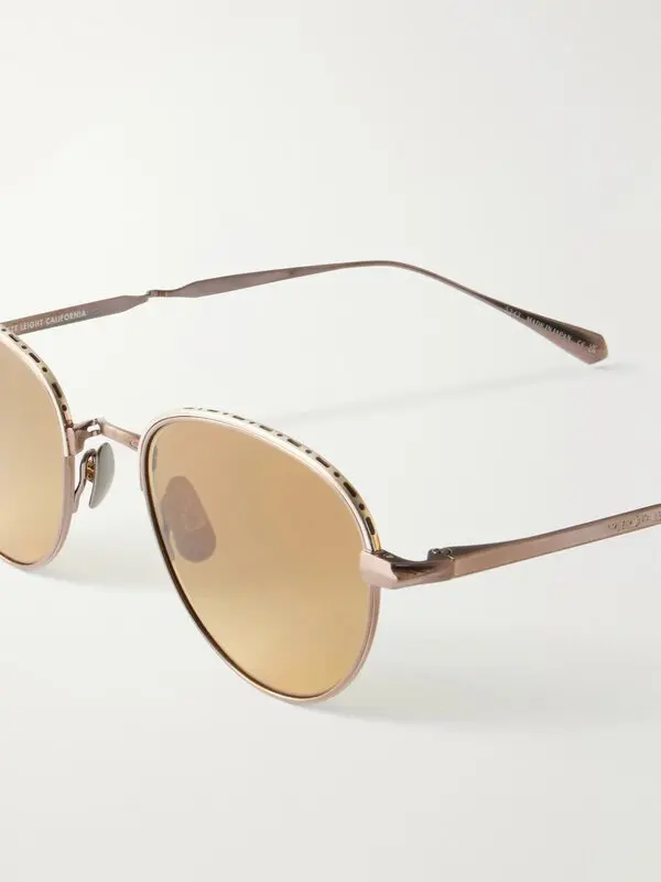 Garrett Leight Wells J Round-frame Titanium Sunglasses