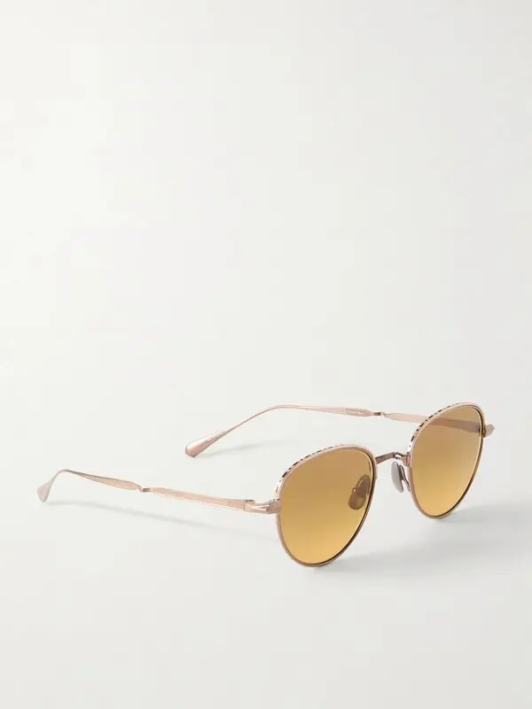 Garrett Leight Wells J Round-frame Titanium Sunglasses