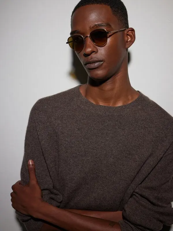 Garrett Leight Wells J Round-frame Titanium Sunglasses - Metallic