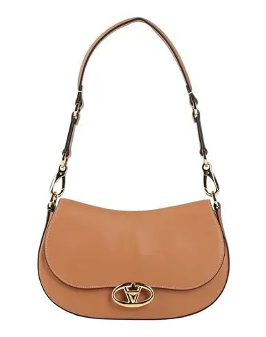 Valentino Garavani Leather Flap Bag With Appliqués - Brown