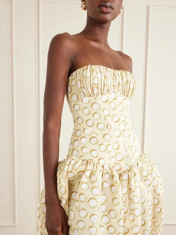 ALEMAIS Paula Printed Brocade Gown