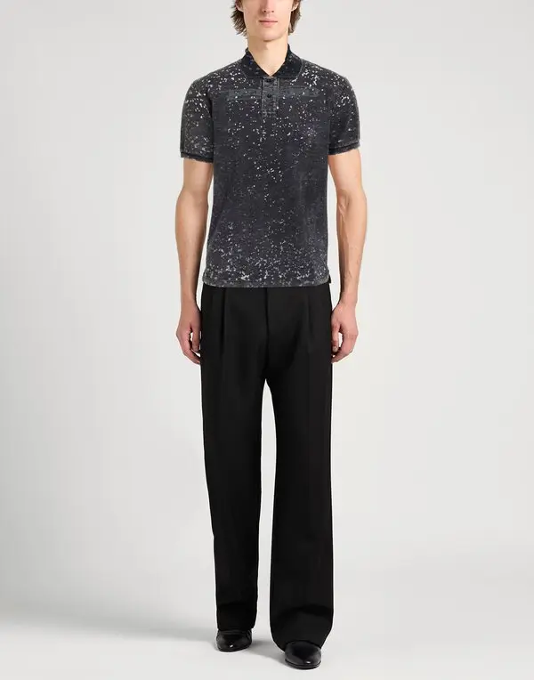 DIESEL® Polo Shirt Charcoal Size Cotton, Polyester