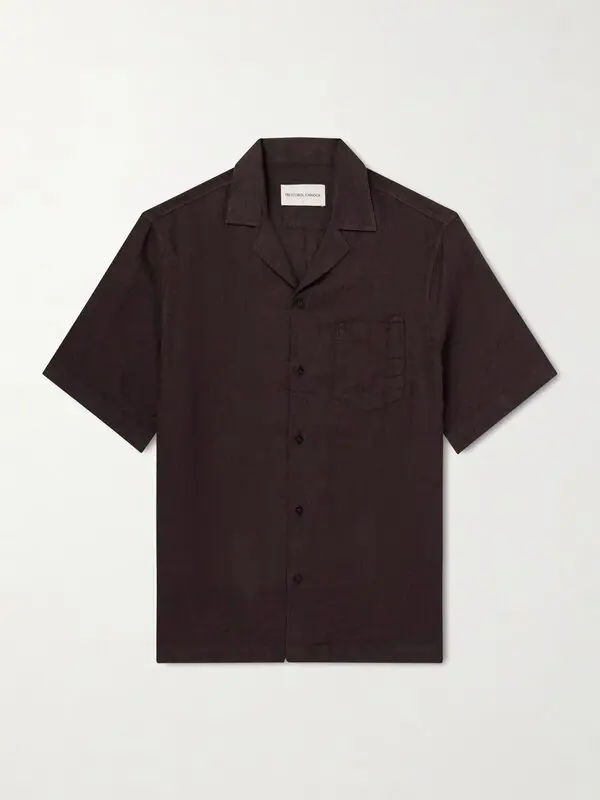 Frescobol Carioca Angelo Camp-collar Linen Shirt