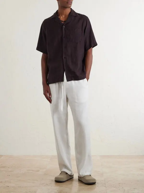 Frescobol Carioca Angelo Camp-collar Linen Shirt