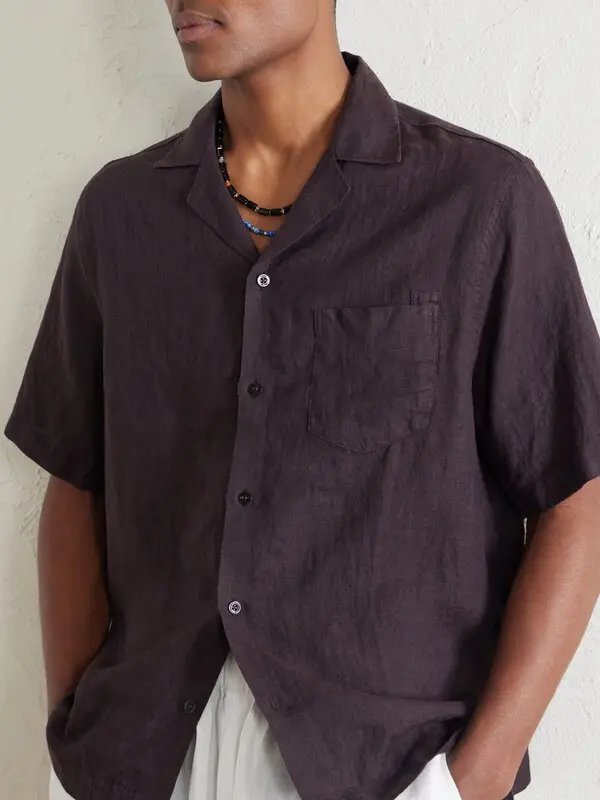 Frescobol Carioca Angelo Camp-collar Linen Shirt