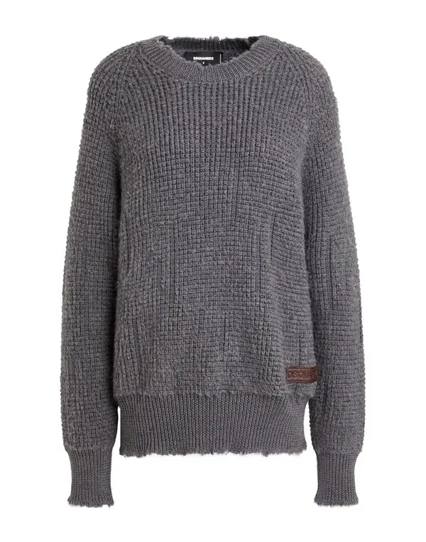 Dsquared2 Wool Distressed Crewneck Sweater - Grey