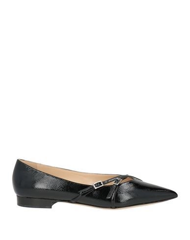 BALDININI Patent Leather Ballet Flats With Appliqués - Black
