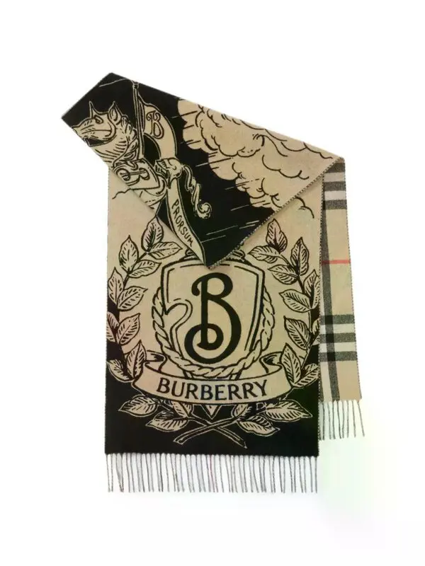 Burberry Wide Reversible Stormy Knight Scarf - Neutrals