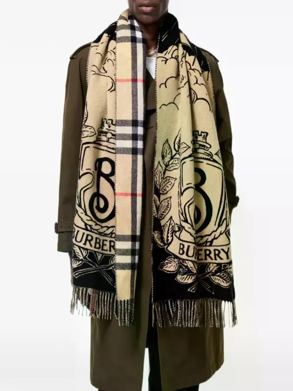 Burberry Wide Reversible Stormy Knight Scarf