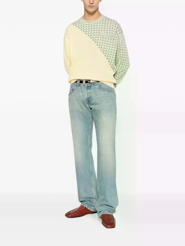 Versace Geometric Pattern Cable-knit Sweater