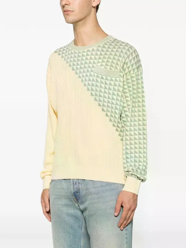 Versace Geometric Pattern Cable-knit Sweater