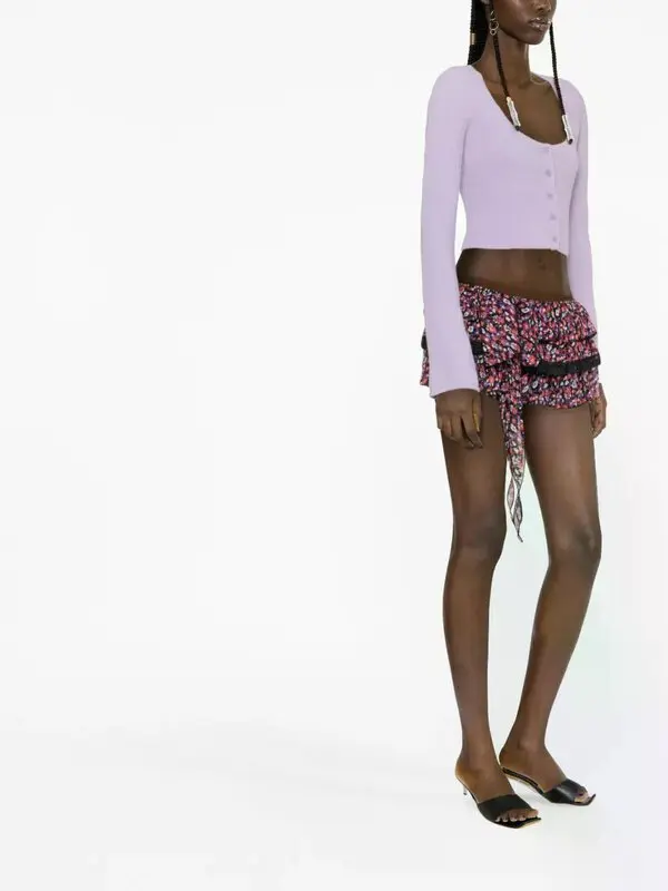 Dsquared2 Floral Print Ruffle Detail Shorts
