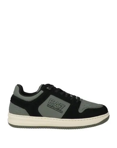 EA7 Military Leather And Textile Sneakers - Green