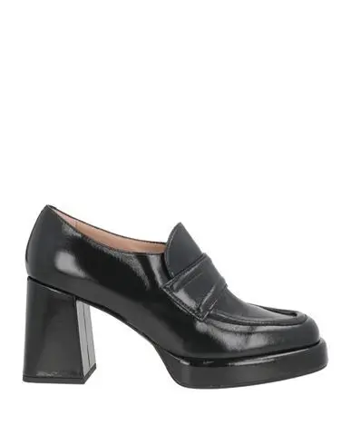 GIORGIO FABIANI Military Leather Loafers With Block Heel - Black