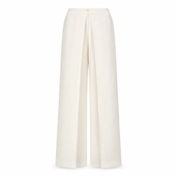 SILK AND BEARS Ophelia Ivory Mist Wide Leg Palazzo Trousers - White