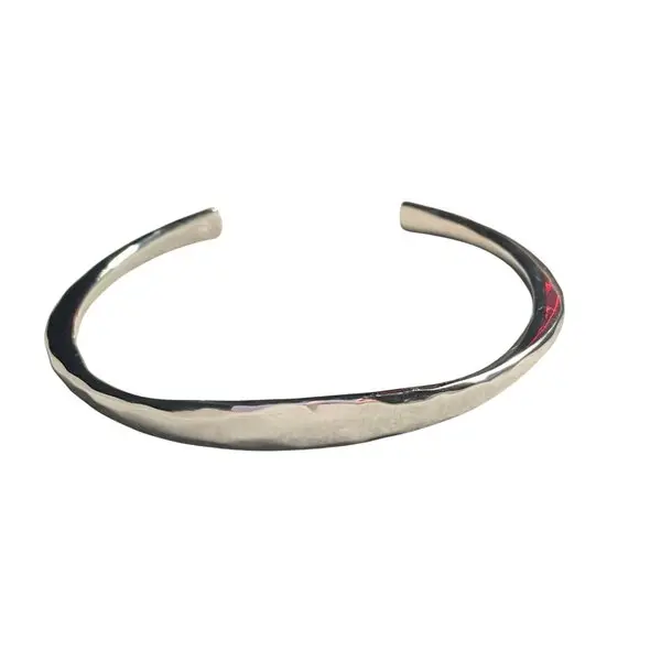 AMY DELSON JEWELRY Plated Stainless Steel Believe Mantra Cuff - Silver