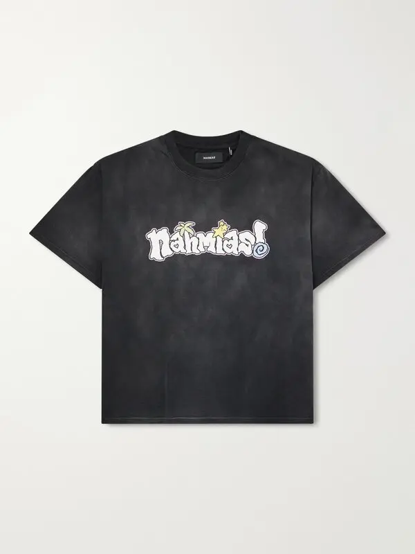 NAHMIAS Boardwalk Logo-print Cotton-jersey T-shirt - Black