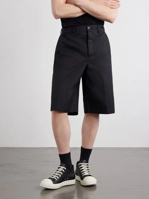 Rick Owens Straight-leg Cotton-blend Canvas Shorts