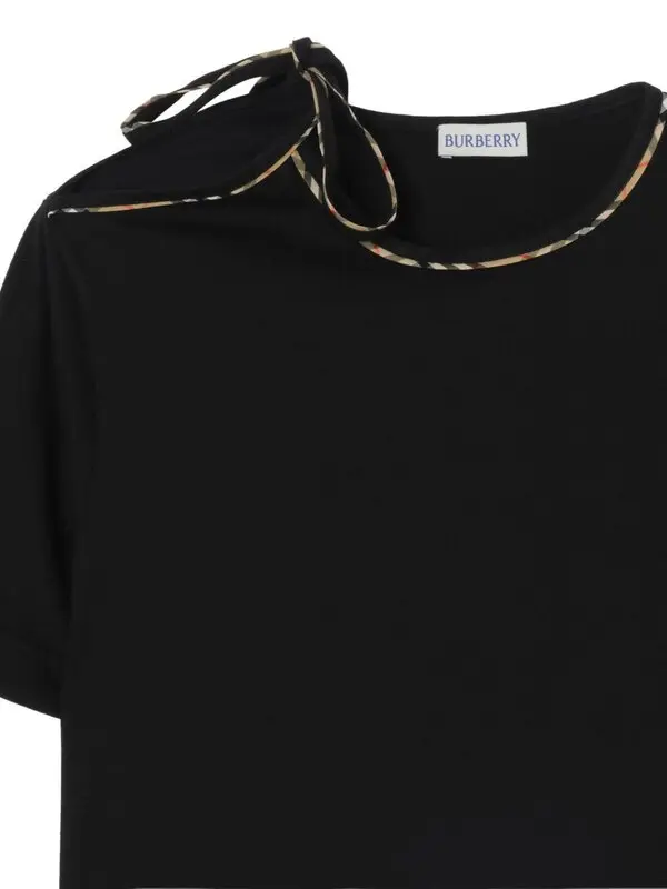 Burberry Check Bow Cotton T-shirt