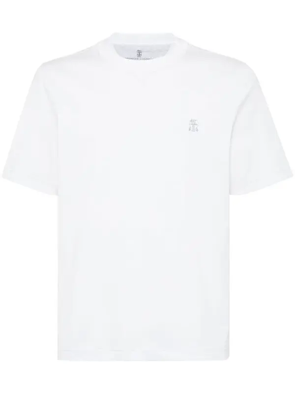 Brunello Cucinelli Logo Cotton T-shirt - White