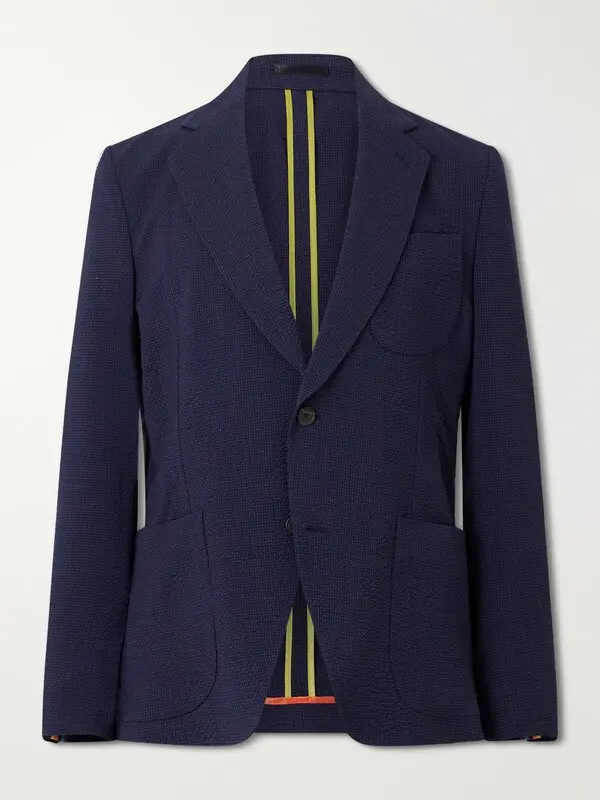 Paul Smith Wool-blend Seersucker Blazer - Blue
