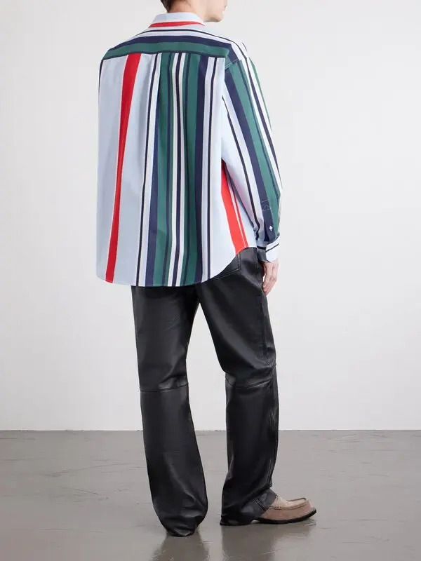 Loewe Anagram-embroidered Striped Cotton-twill Shirt