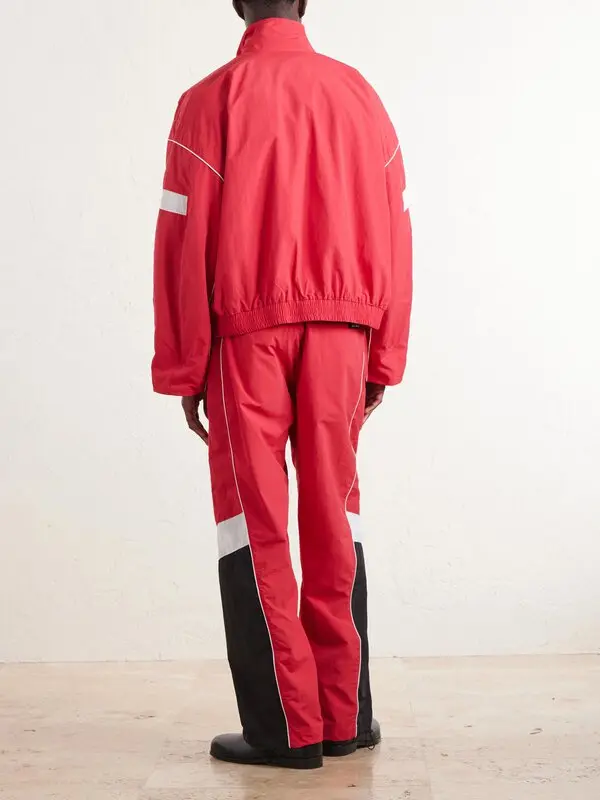 NAHMIAS Straight-leg Logo-embroidered Nylon Trousers - Red