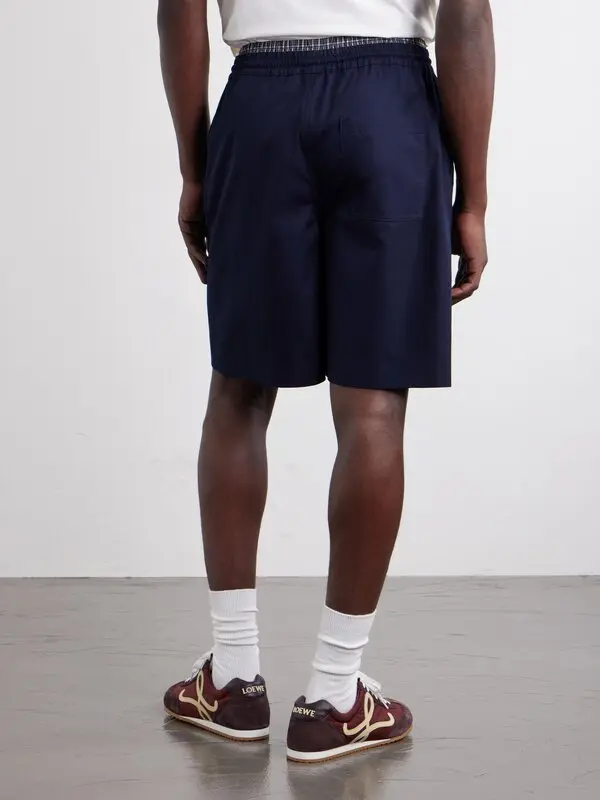 Loewe Straight-leg Anagram-embroidered Cotton-twill Drawstring Shorts