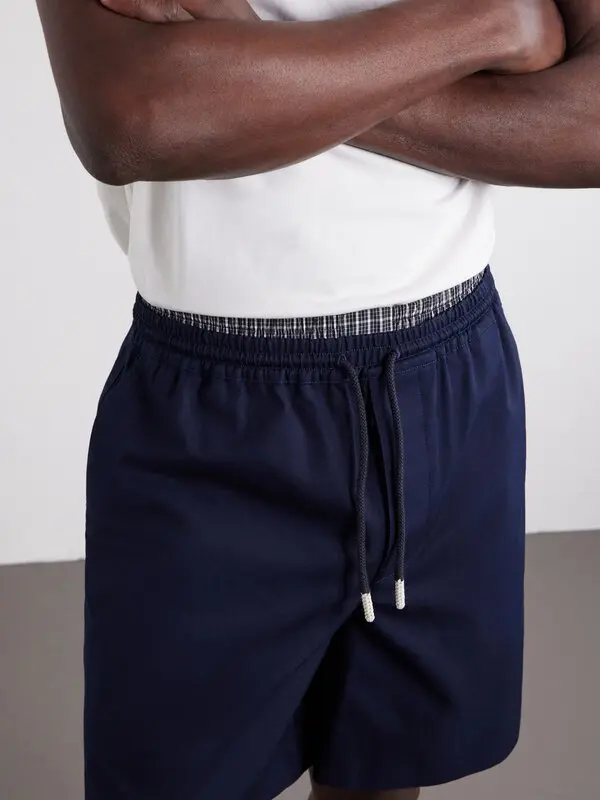 Loewe Straight-leg Anagram-embroidered Cotton-twill Drawstring Shorts