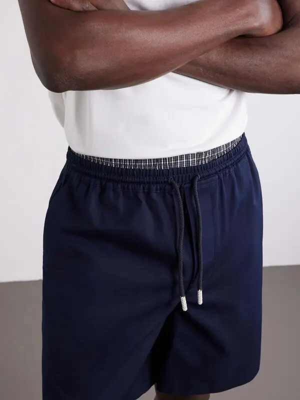 Loewe Straight-leg Anagram-embroidered Cotton-twill Drawstring Shorts
