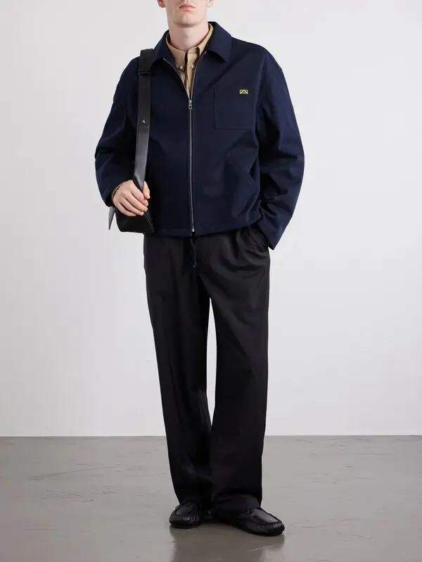Loewe Logo Embroidered Cotton Twill Jacket