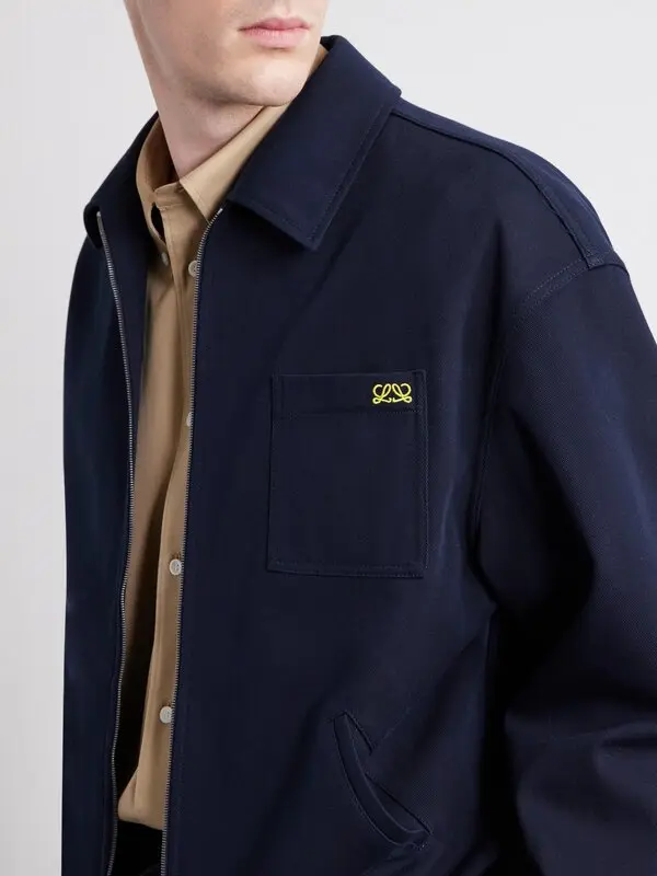 Loewe Logo Embroidered Cotton Twill Jacket