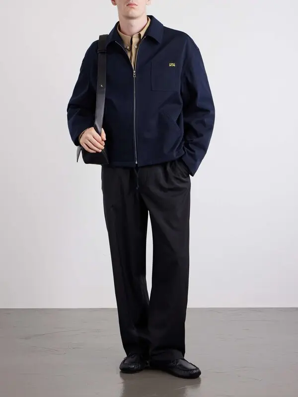 Loewe Logo-embroidered Cotton-twill Jacket