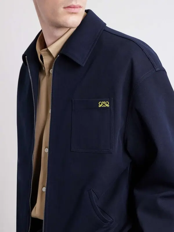 Loewe Logo-embroidered Cotton-twill Jacket