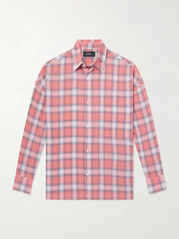 NAHMIAS Checked Cotton-blend Shirt - Red