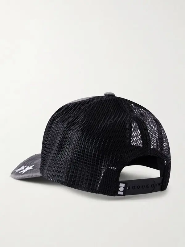 NAHMIAS Youth Enrichment' Embroidered Distressed Cotton And Mesh Trucker Cap