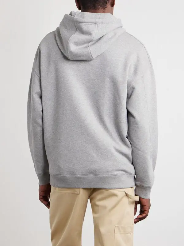 Loewe Anagram-embroidered Cotton-fleece Hoodie - Gray