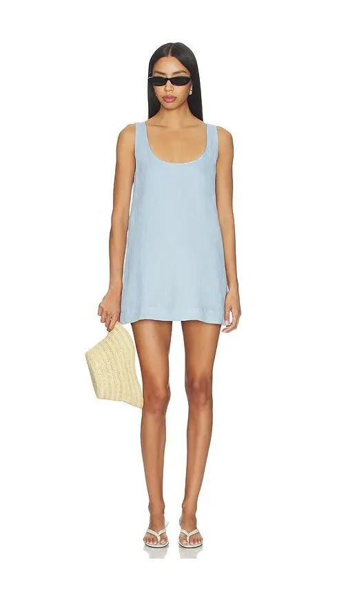 L'academie Darina Mini Dress In Baby Blue - Sky Blue