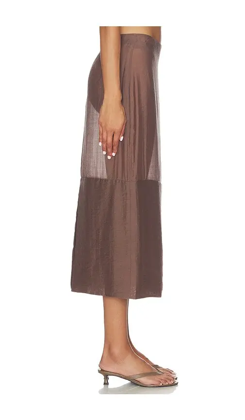 L'academie Cecille Midi Skirt In Brown