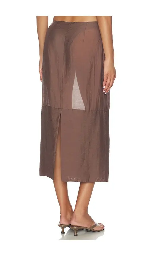 L'academie Cecille Midi Skirt In Brown