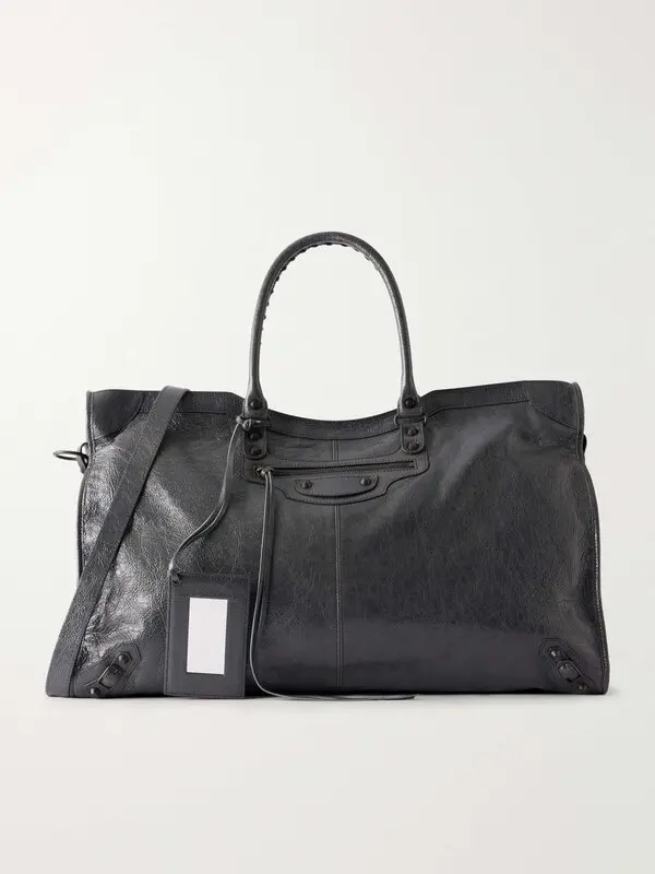 Balenciaga Le City Travel Arena Textured-leather Tote Bag - Gray