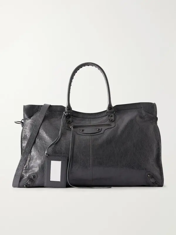 Balenciaga Le City Travel Arena Textured-leather Tote Bag - Gray