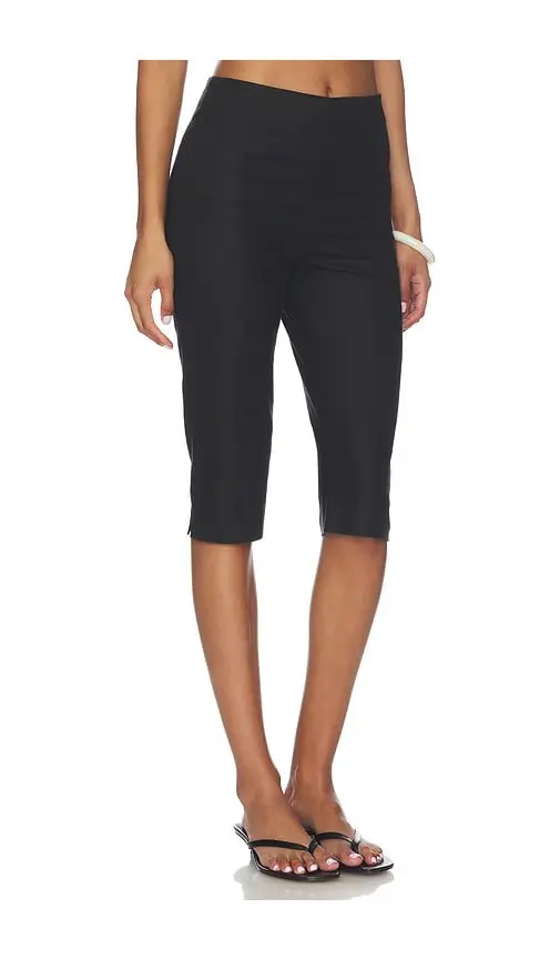 L'academie Anaia Linen Capri Pant - Black