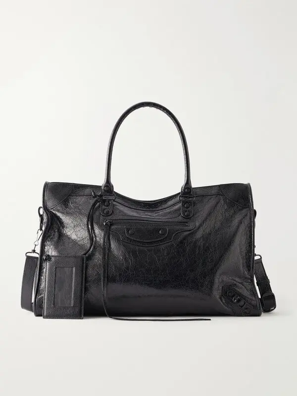 Balenciaga Le City Large Textured-leather Tote Bag - Black