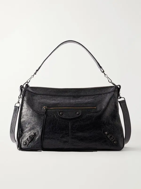 Balenciaga Le City Moto Medium Embellished Messenger Bag - Black
