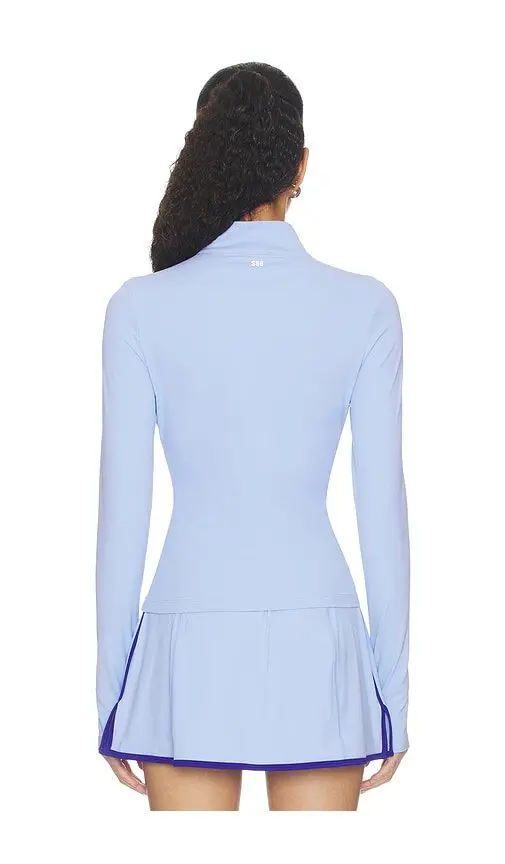 Splits59 Tess Rigor Half Zip Waist Length Top In Baby Blue