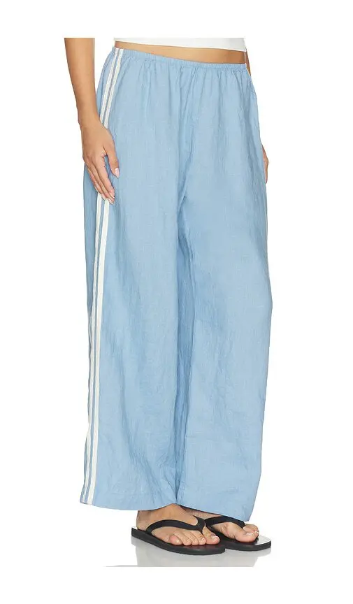 Donni. Linen Crop Racer Stripe Pant