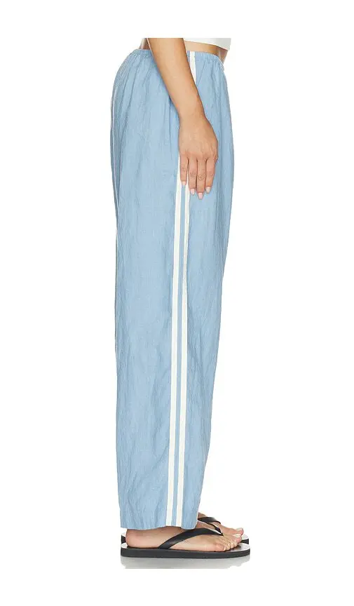 Donni. Linen Crop Racer Stripe Pant