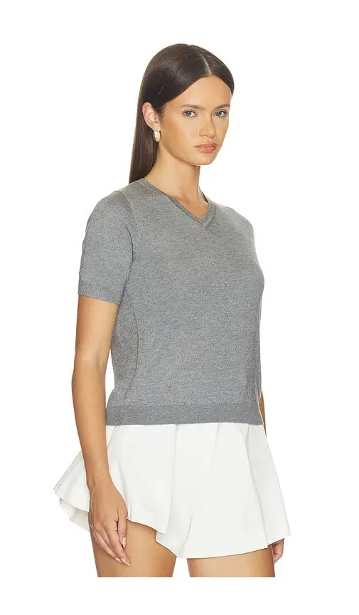 Renggli V-neck Knit Tee In Grey